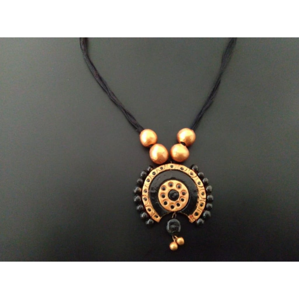 Traditional Terracotta Pendant With Copper Beads | The Terracotta Store